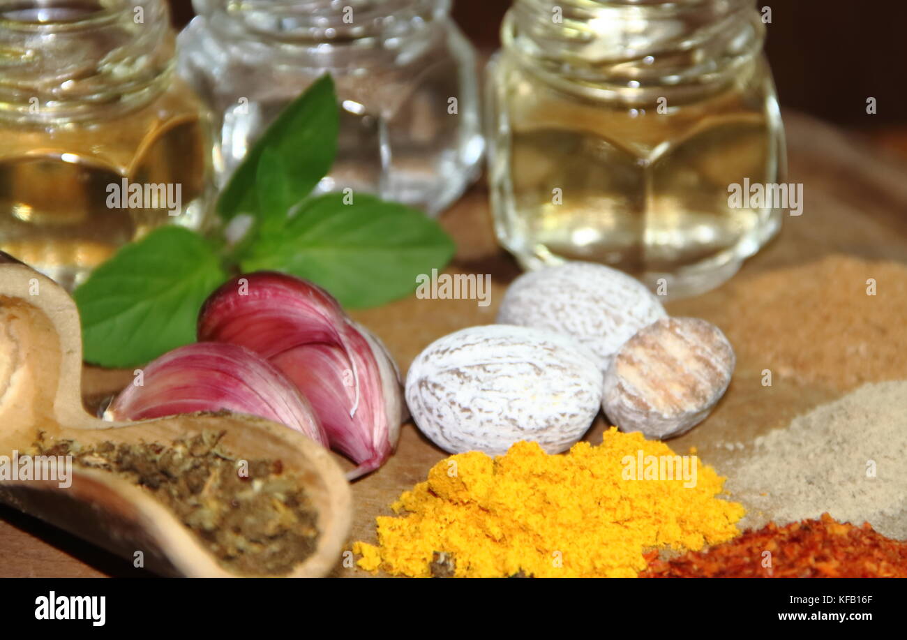 aromatic herbs from the organic garden and spices for cooking Stock ...
