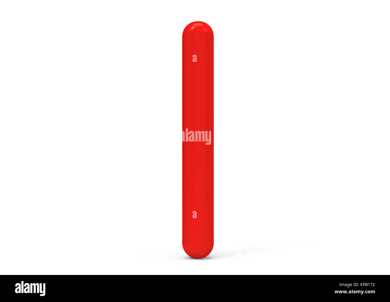 3D render red alphabet I, thin and plastic texture 3D font design Stock ...