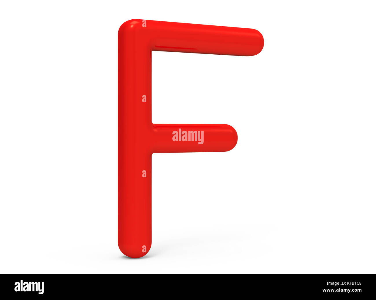 3D render red alphabet F, thin and plastic texture 3D font design Stock ...