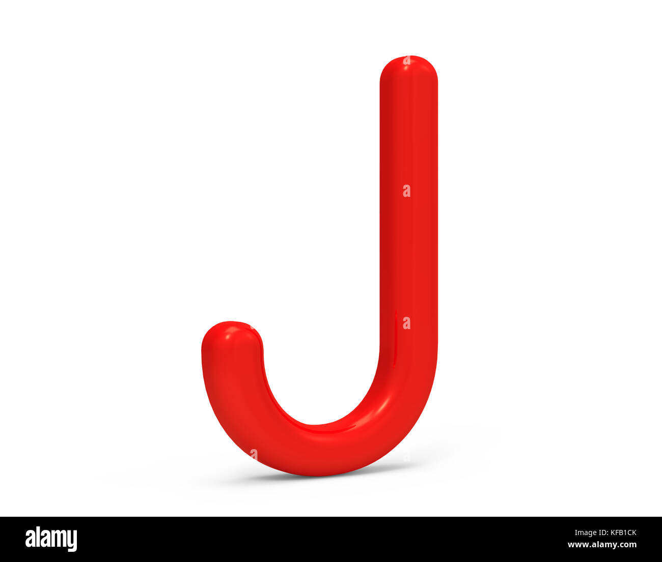3D render red alphabet J, thin and plastic texture 3D font design Stock ...