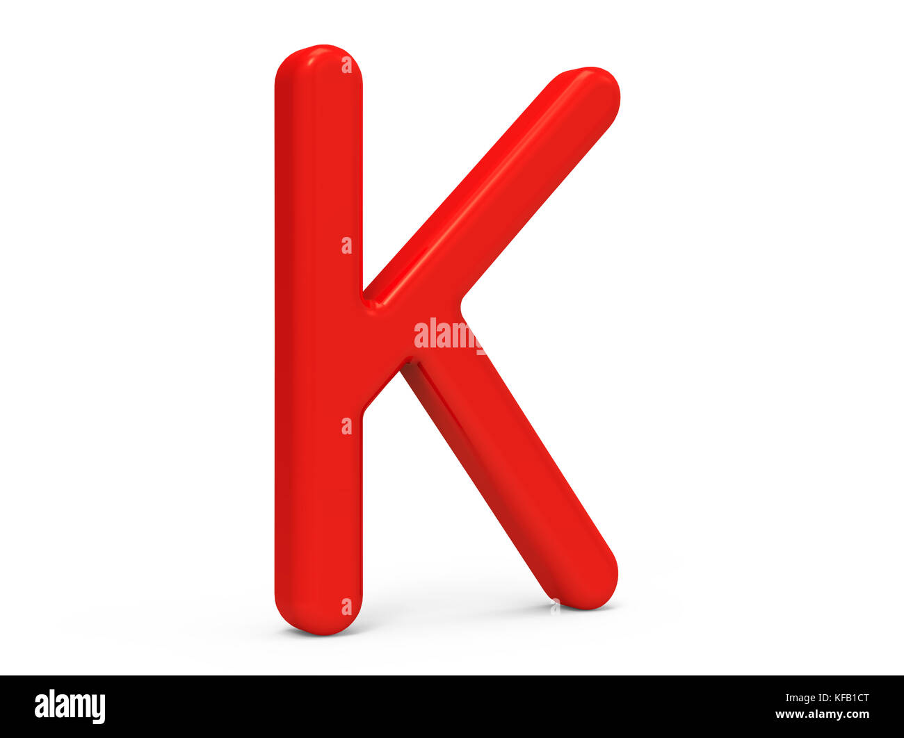 3D render red alphabet K, thin and plastic texture 3D font design Stock ...