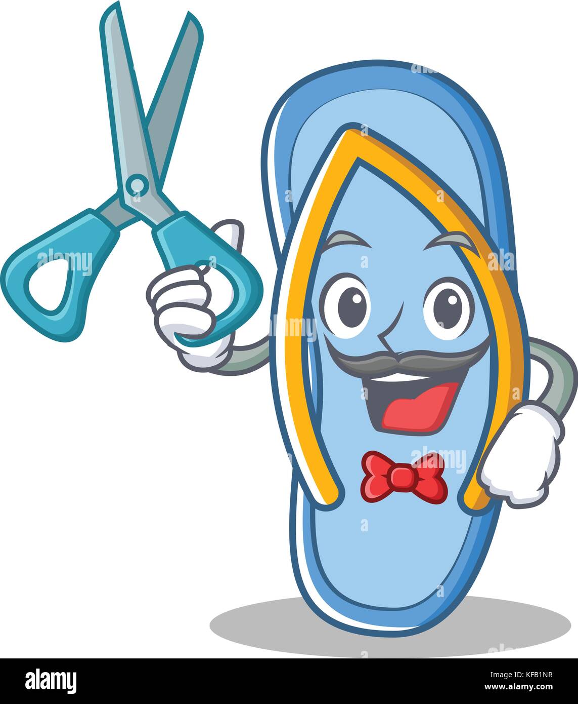 Barber flip flops character cartoon Stock Vector Image & Art - Alamy