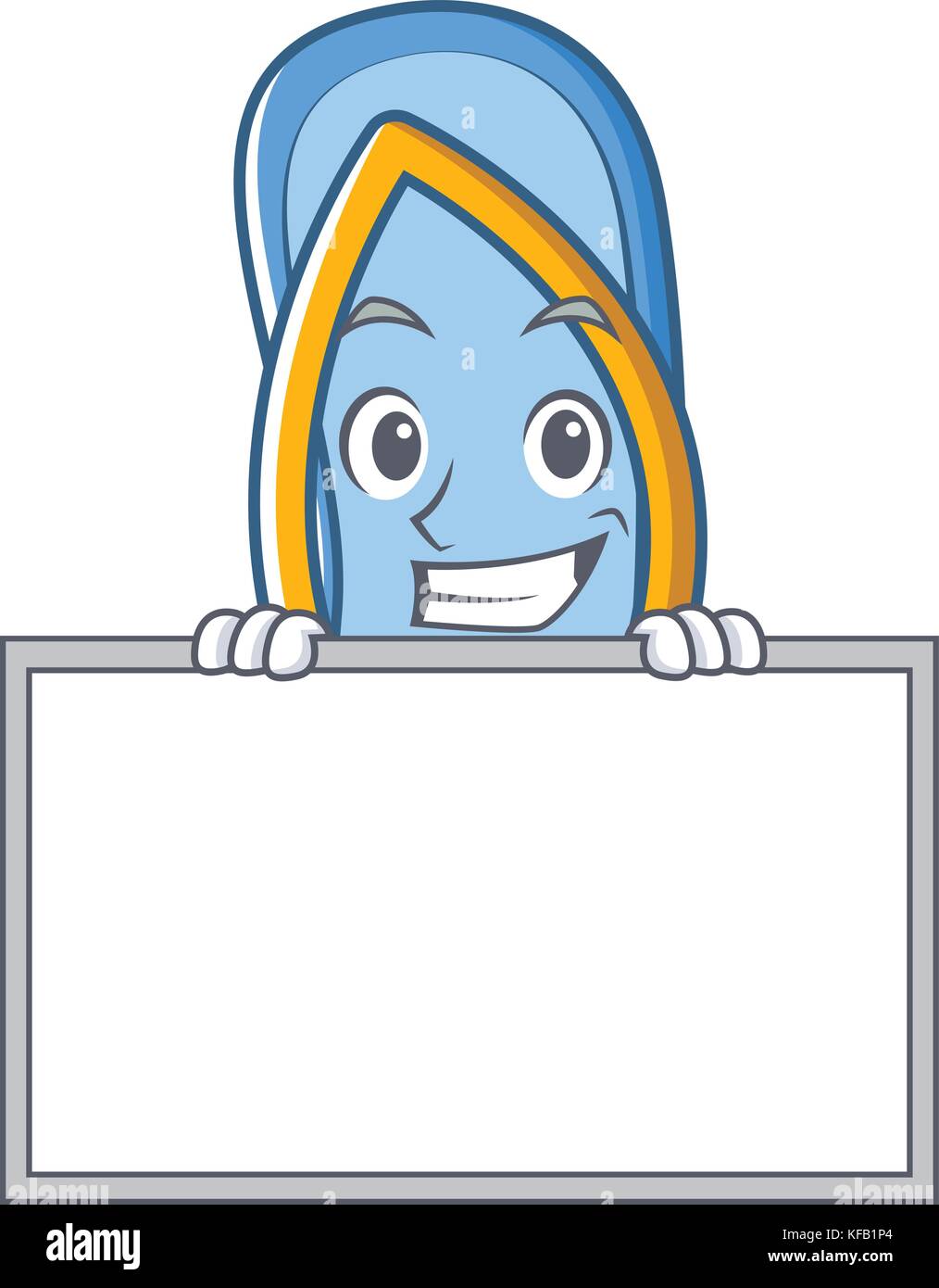 Grinning with board flip flops character cartoon Stock Vector Image ...