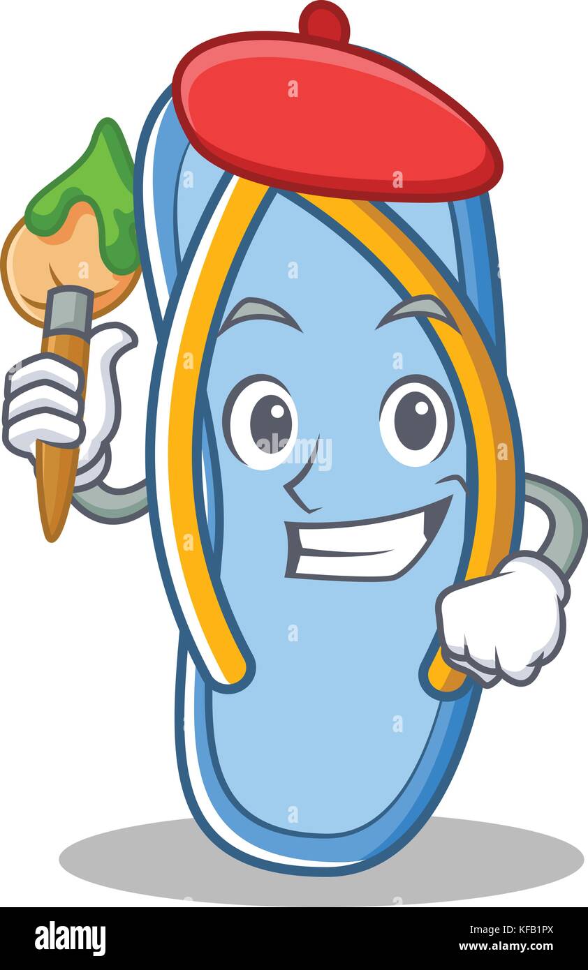 Artist flip flops character cartoon Stock Vector Image & Art - Alamy