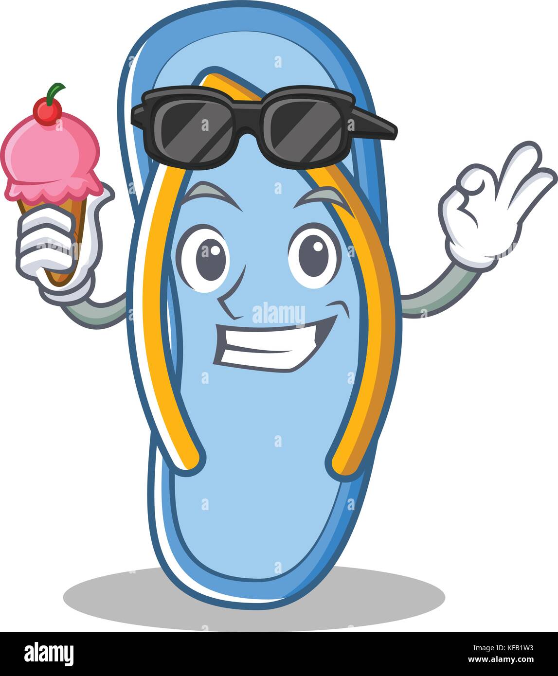 With ice cream flip flops character cartoon Stock Vector Image & Art ...