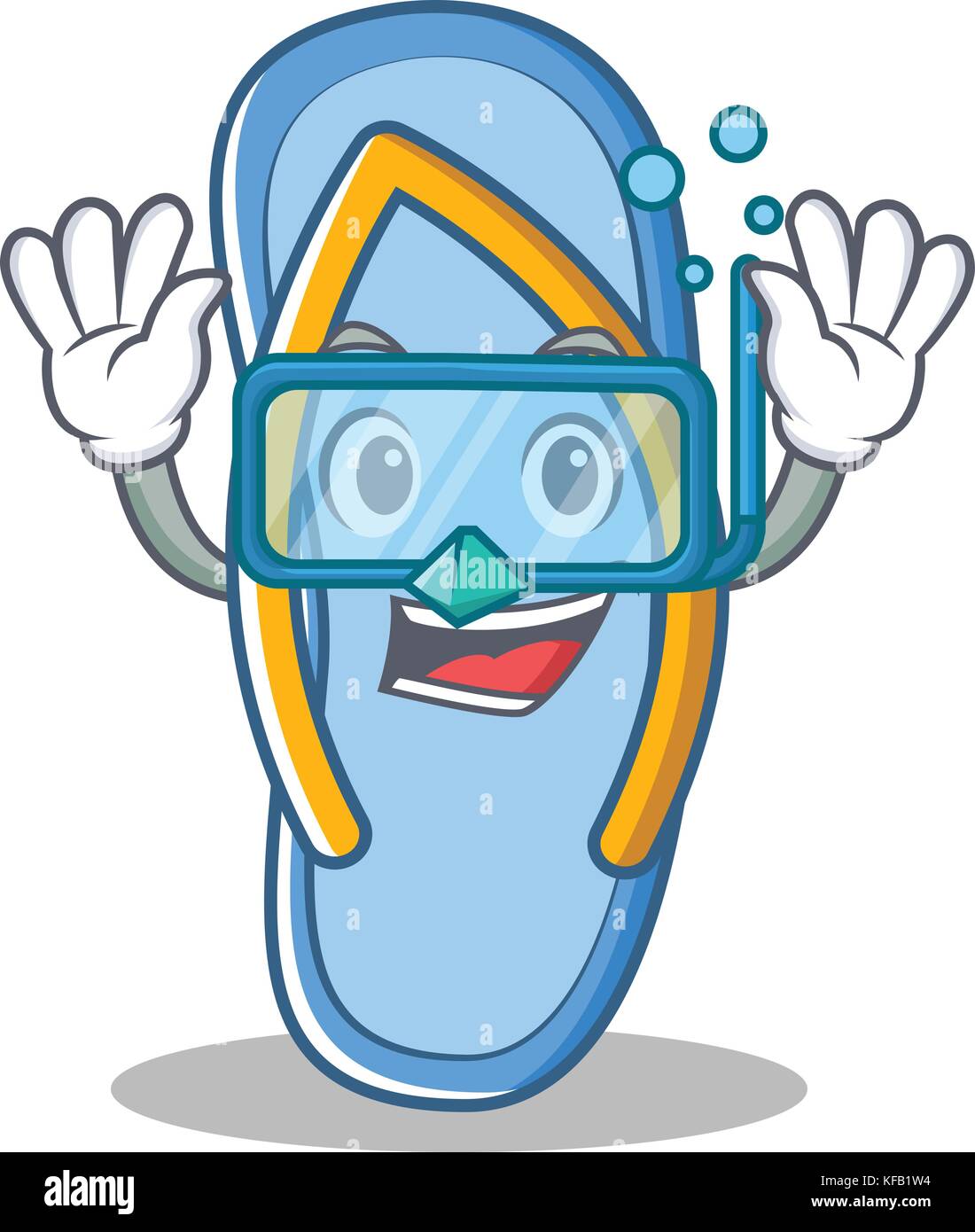 Diving flip flops character cartoon Stock Vector Image & Art - Alamy