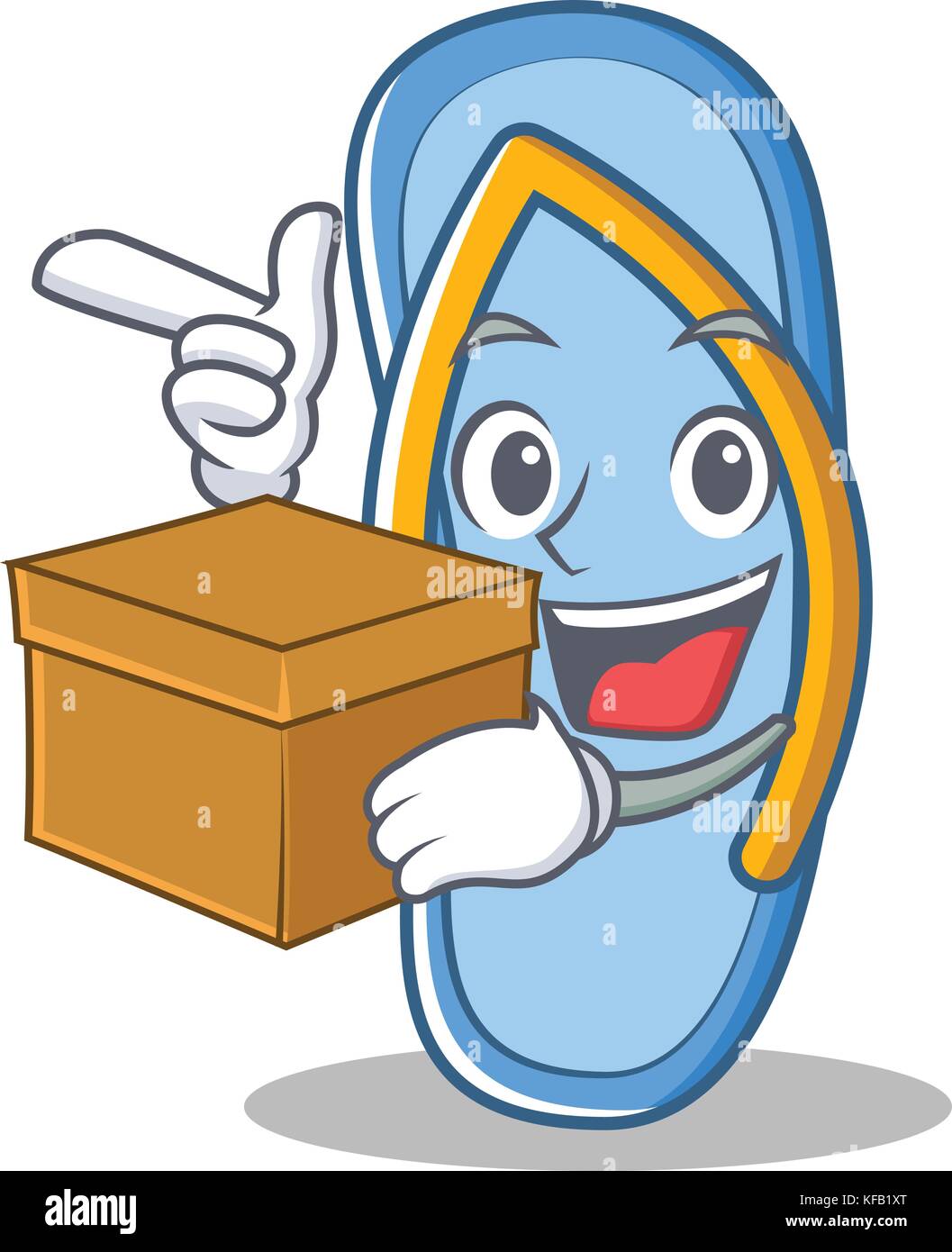 With box flip flops character cartoon Stock Vector Image & Art - Alamy