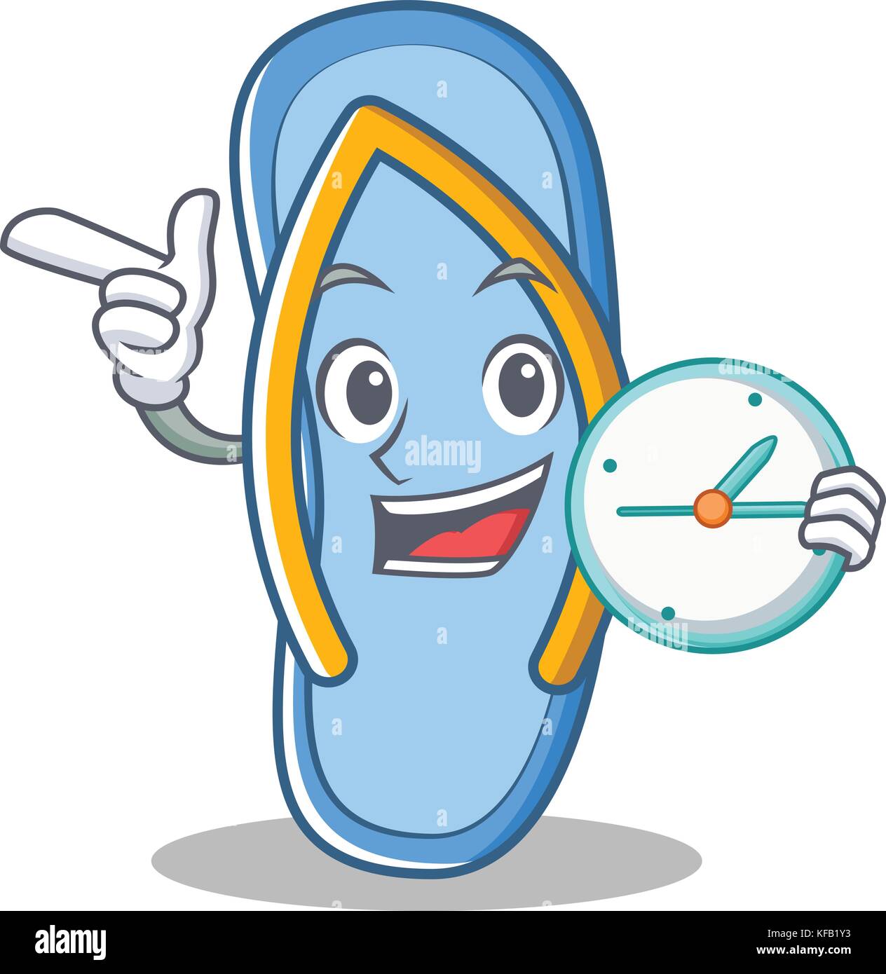With clock flip flops character cartoon Stock Vector Image & Art - Alamy