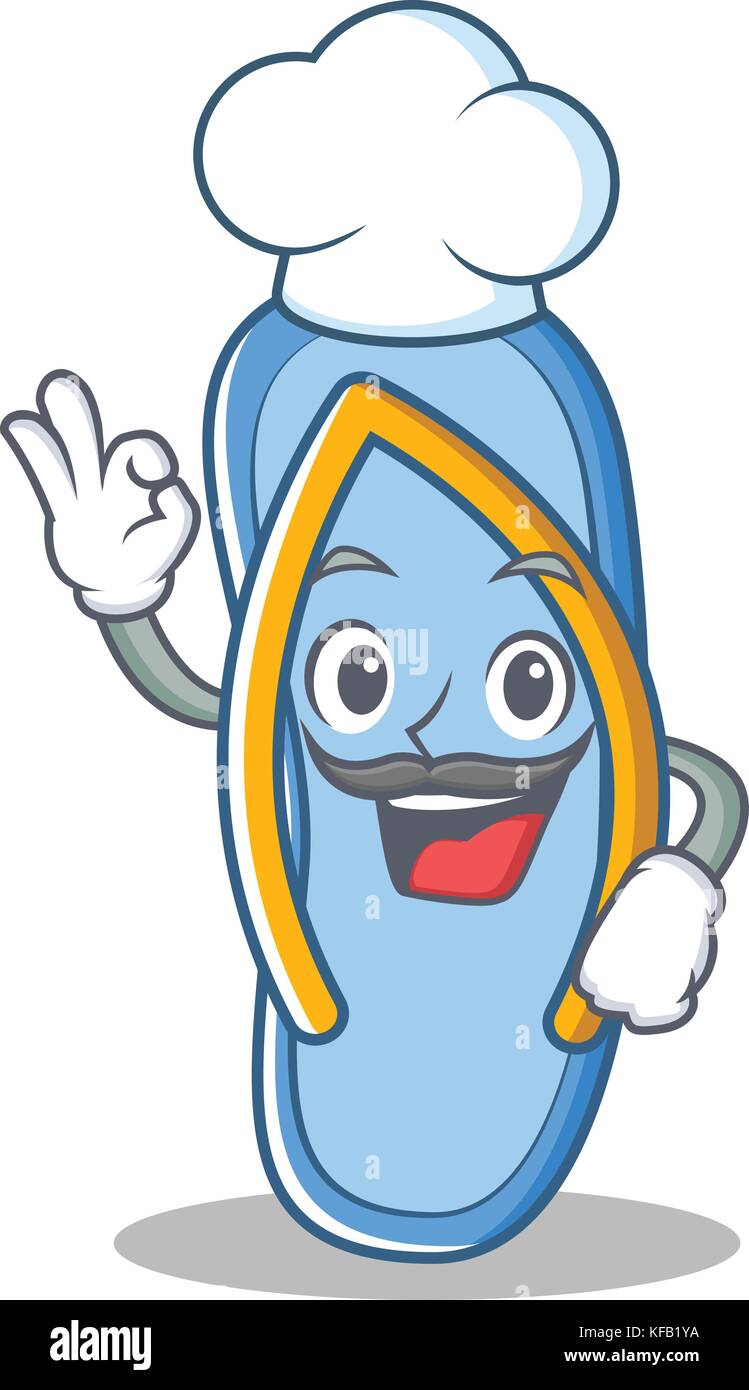 Chef flip flops character cartoon Stock Vector Image & Art - Alamy