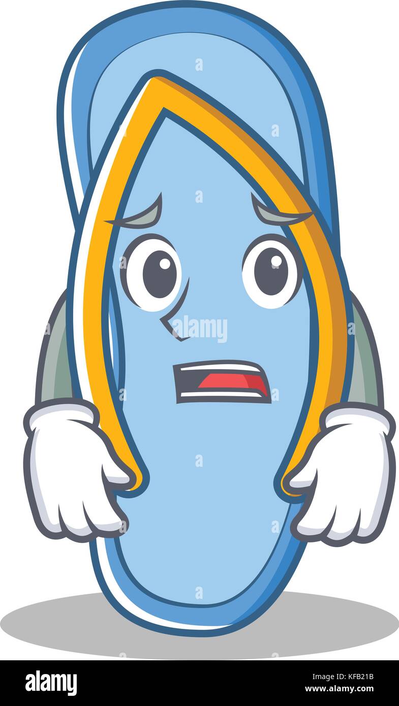 Afraid flip flops character cartoon Stock Vector Image & Art - Alamy