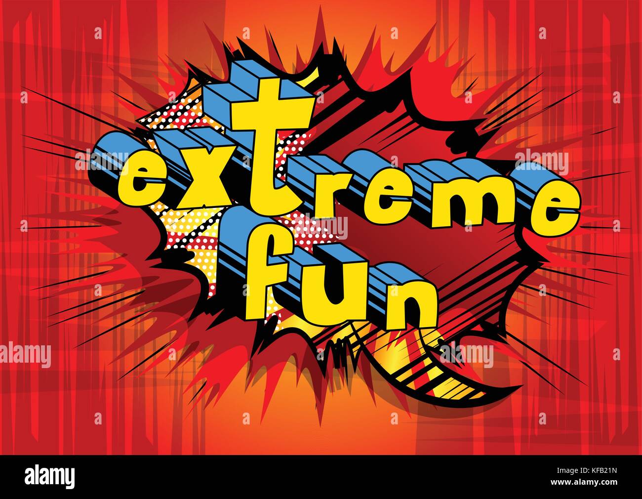 Extreme Fun - Comic book style word on abstract background Stock Vector ...