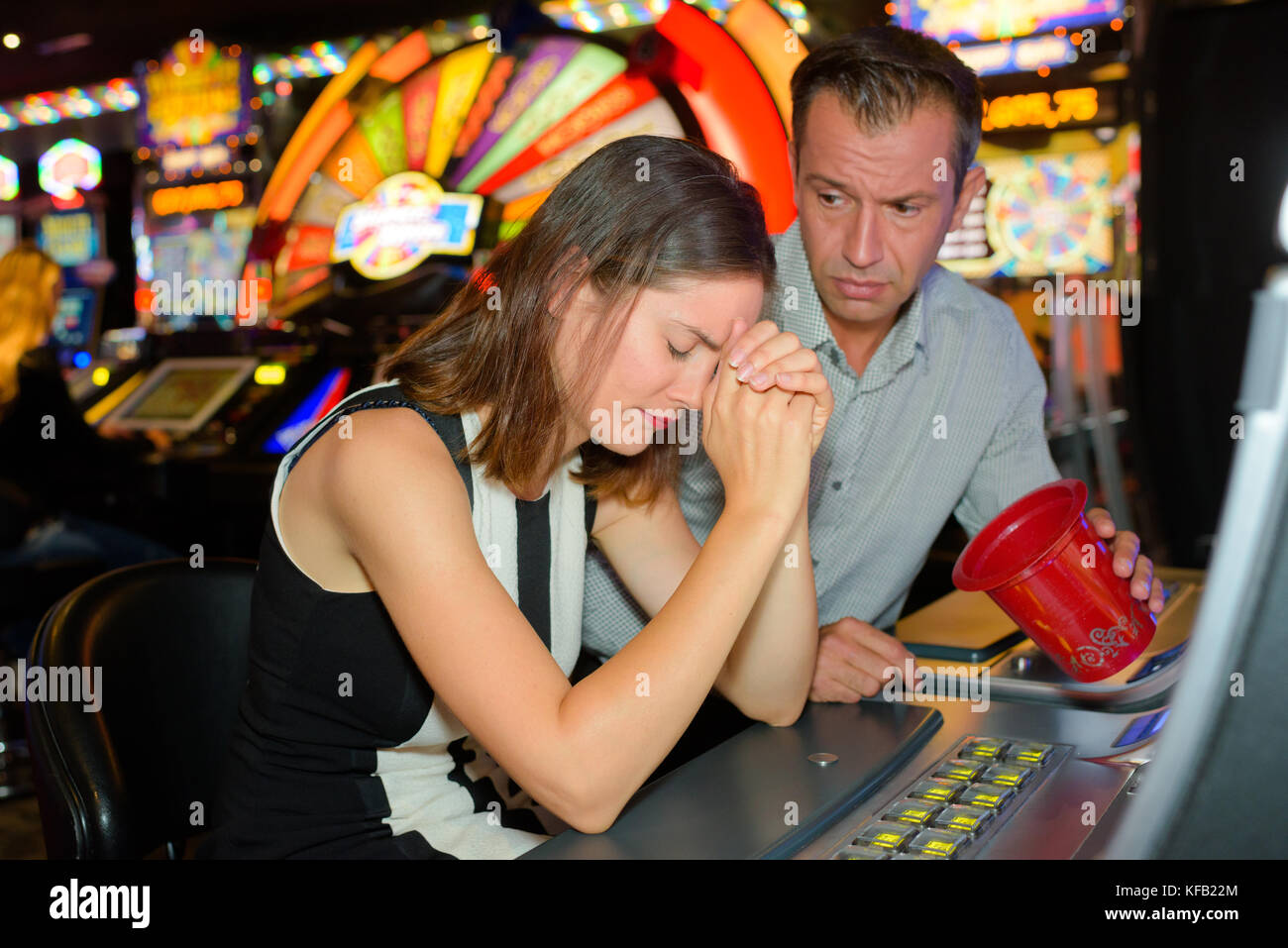 female gambler lost everything in the casino Stock Photo - Alamy