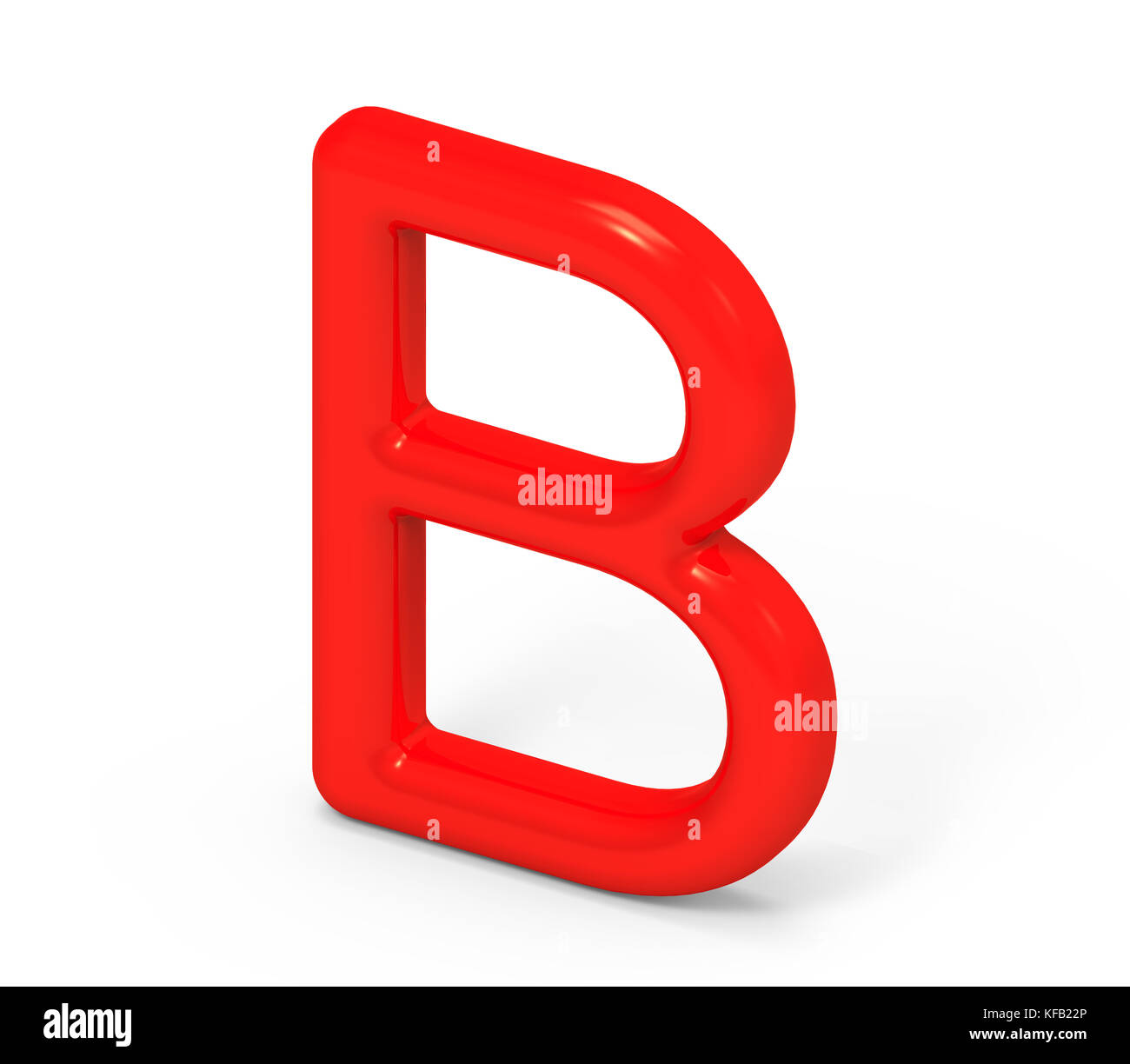 3D render red alphabet B, thin and plastic texture 3D font design Stock ...