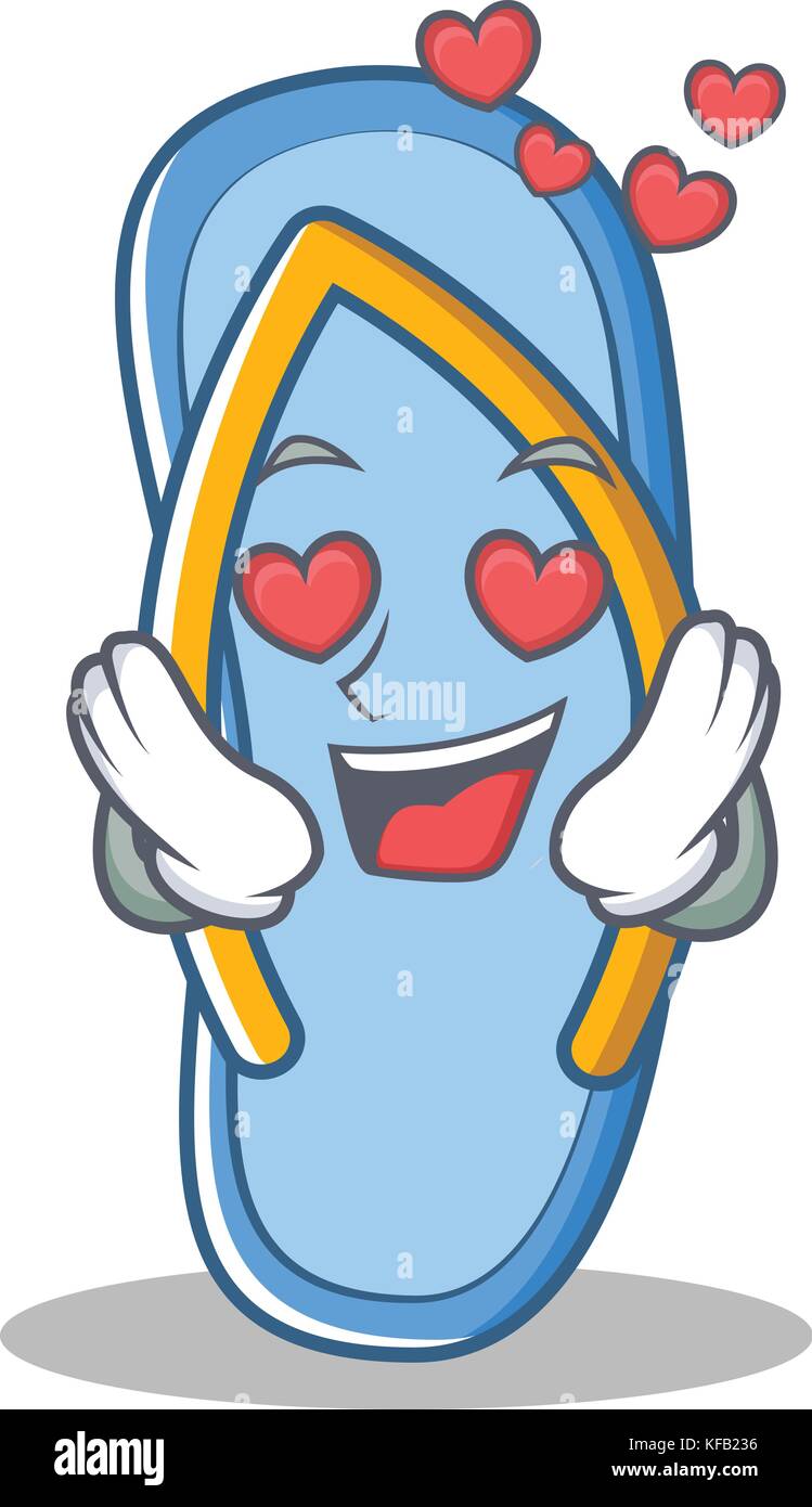 In love flip flops character cartoon Stock Vector Image & Art - Alamy