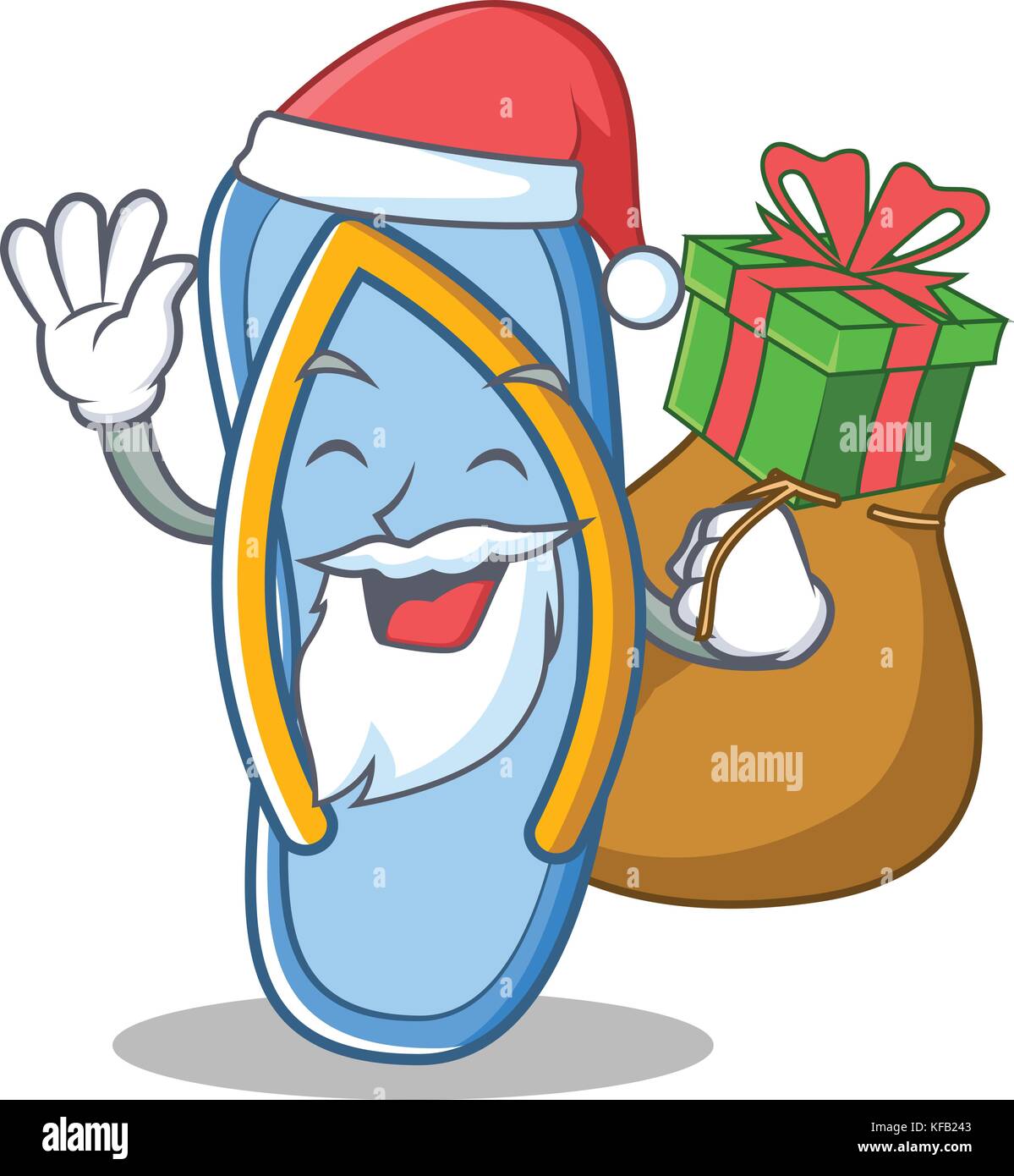 Santa with gift flip flops character cartoon Stock Vector Image & Art ...