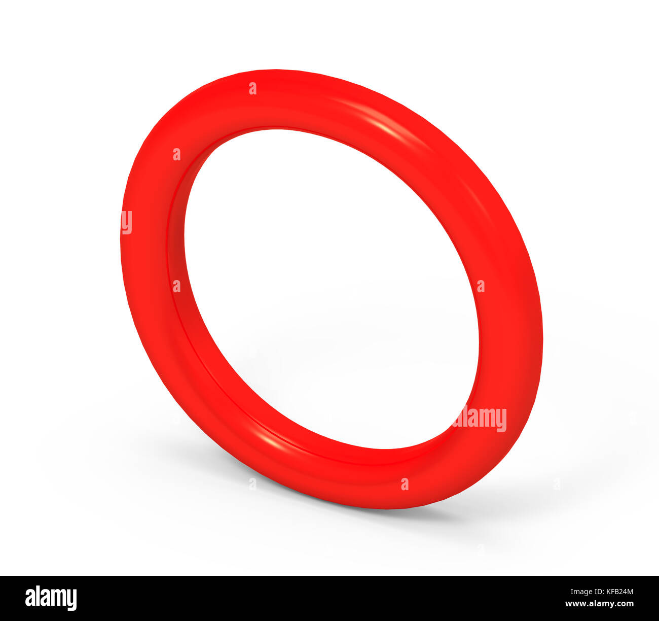 3D render red alphabet O, thin and plastic texture 3D font design Stock ...