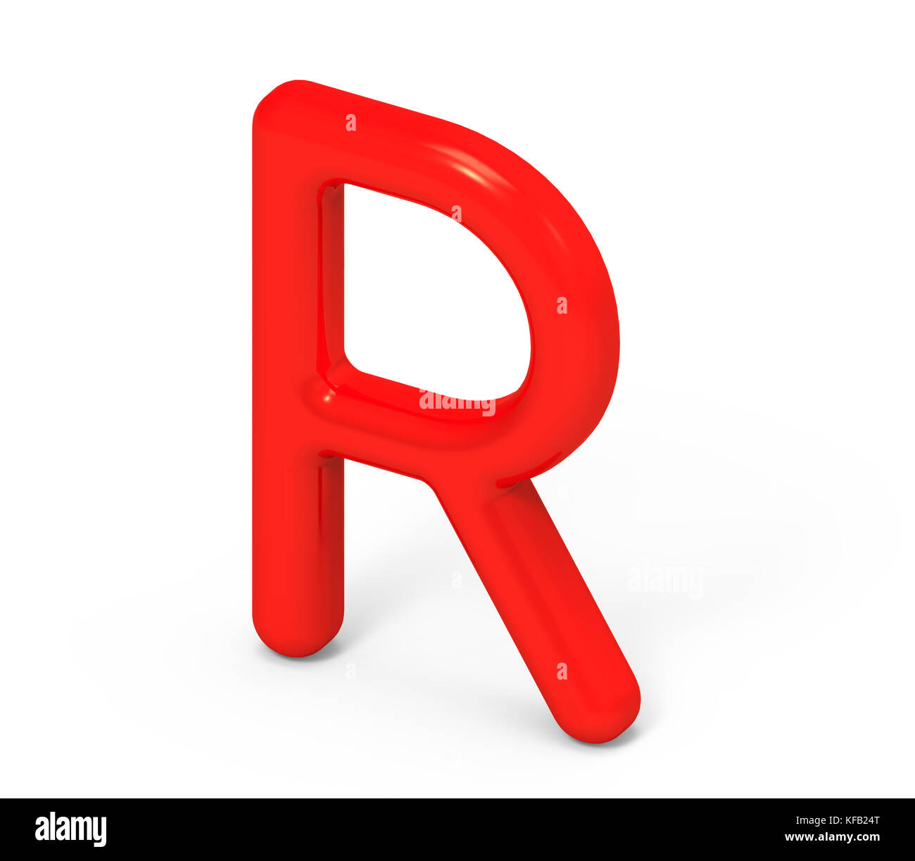 3D render red alphabet R, thin and plastic texture 3D font design Stock ...