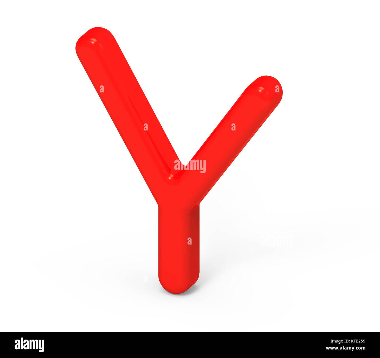 3D render red alphabet Y, thin and plastic texture 3D font design Stock ...