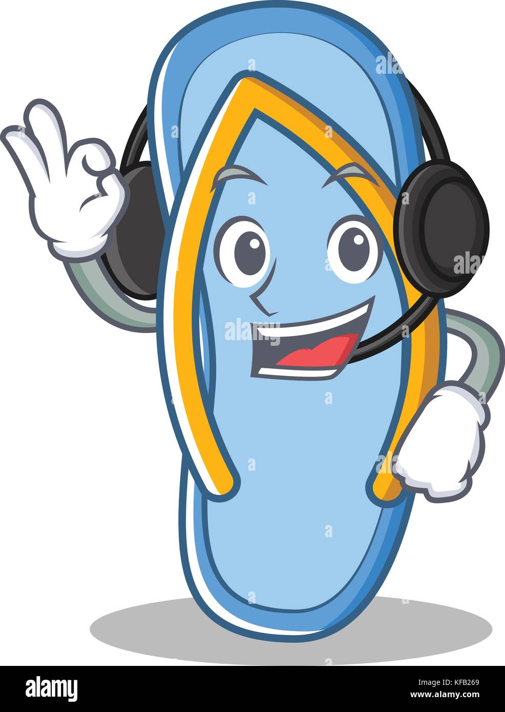 With headphone flip flops character cartoon Stock Vector Image & Art ...