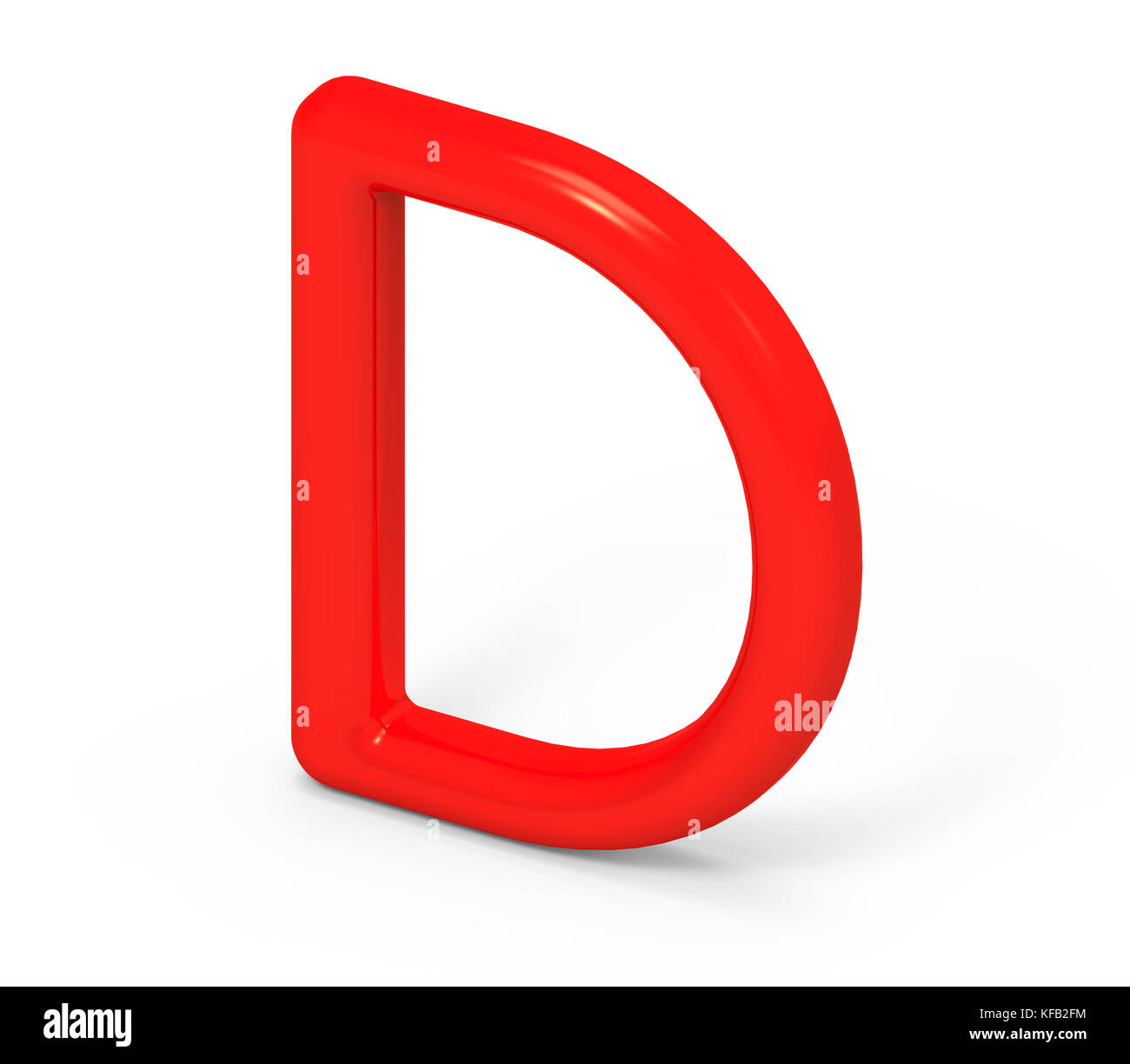 3D render red alphabet D, thin and plastic texture 3D font design Stock ...