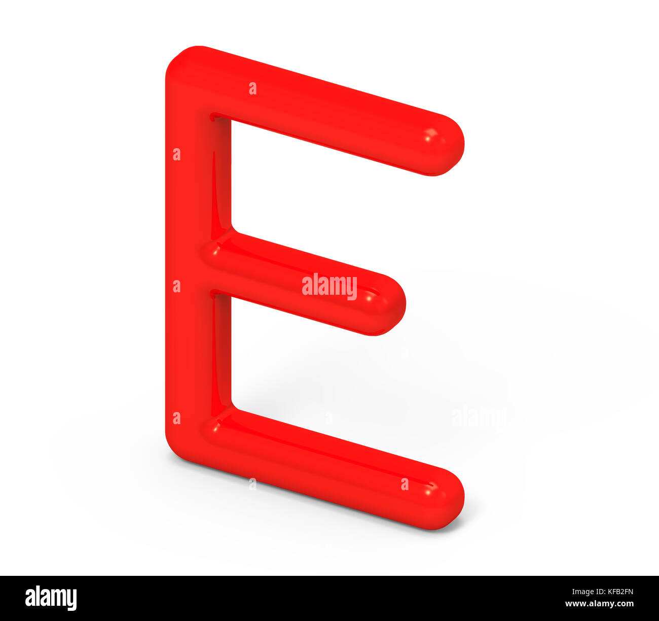 3D render red alphabet E, thin and plastic texture 3D font design Stock ...