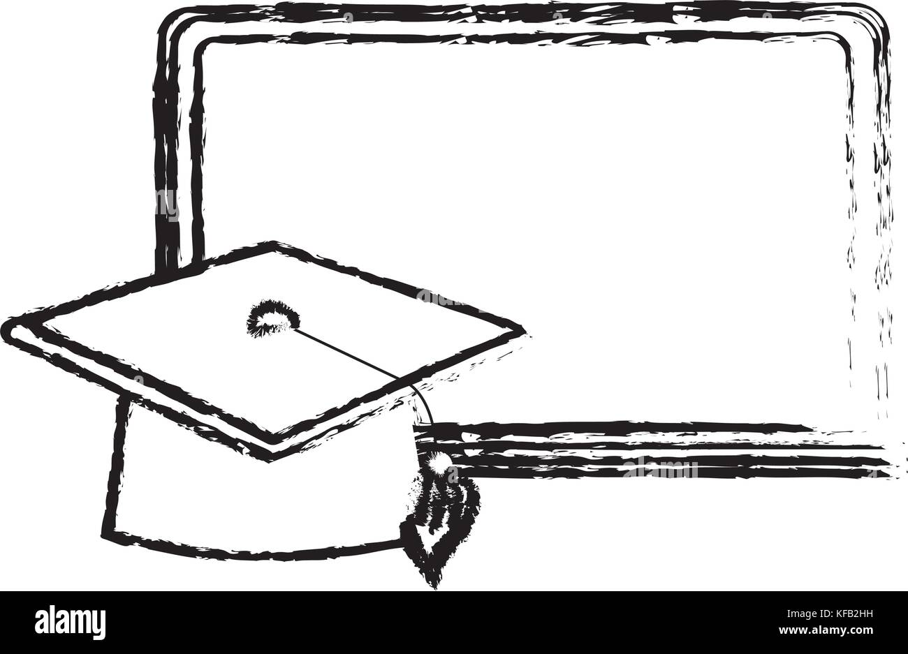 figure blackboard object with cap graduation design Stock Vector Image ...