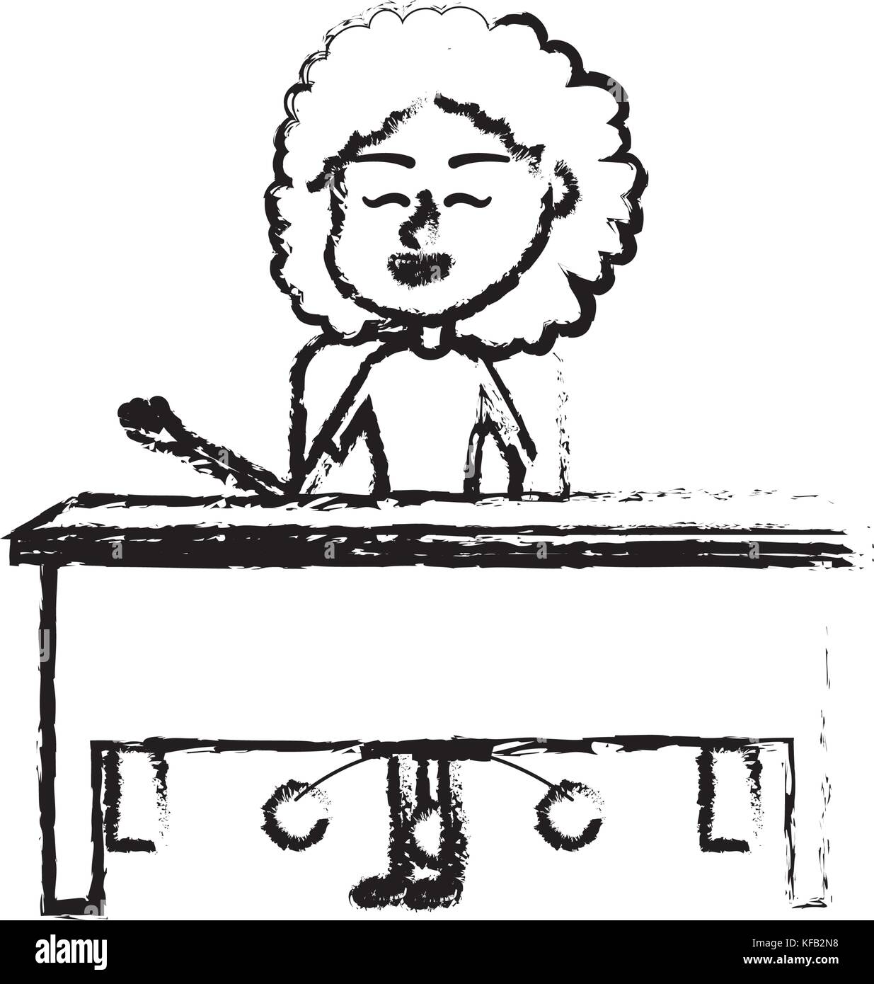 figure woman teacher sitting and explaining to the students Stock ...