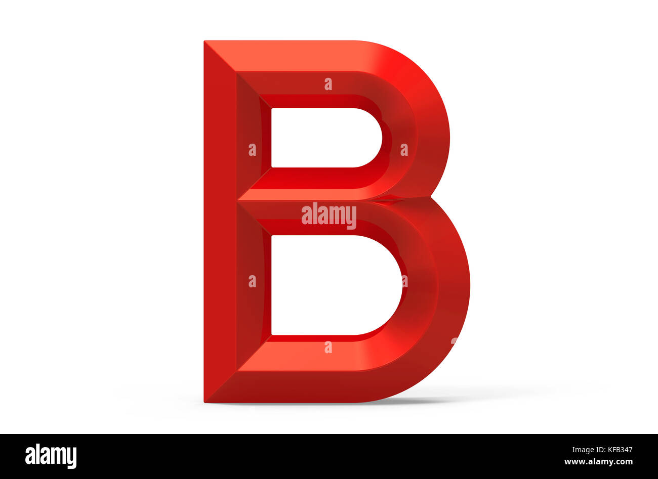 3D render red beveled alphabet B, retro 3D font design Stock Photo - Alamy