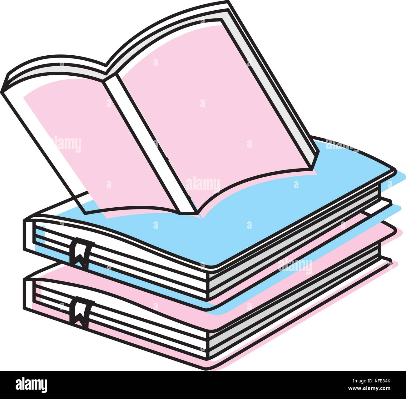 education notebooks object with notepaper design Stock Vector Image ...