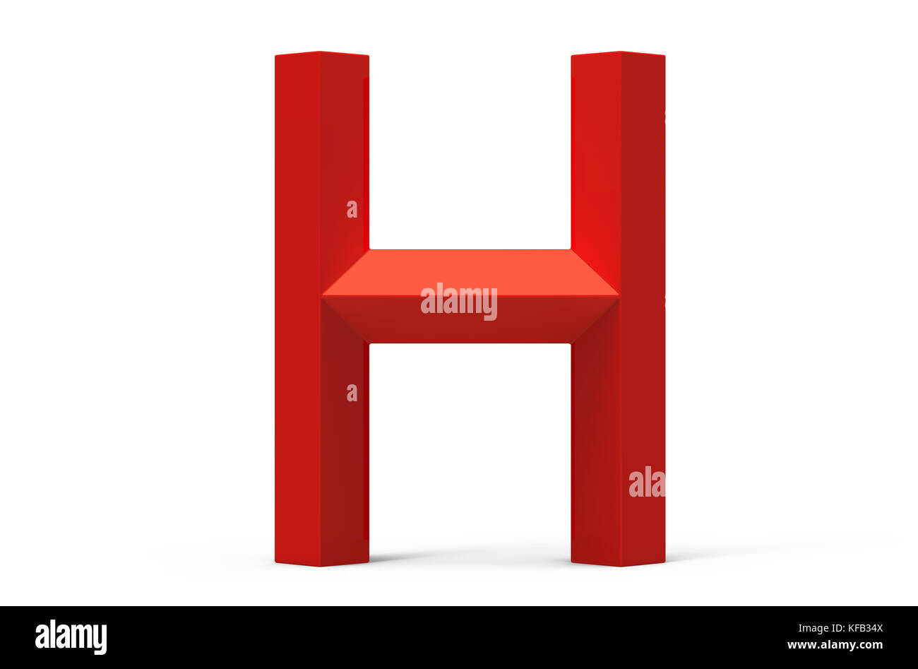 3D render red beveled alphabet H, retro 3D font design Stock Photo - Alamy