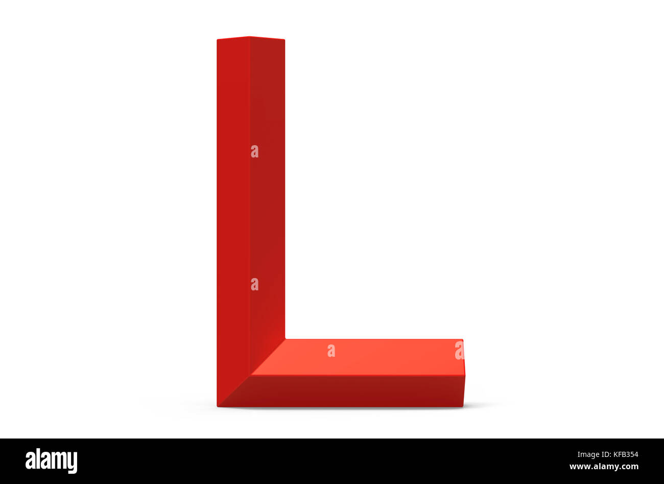 3D render red beveled alphabet L, retro 3D font design Stock Photo - Alamy