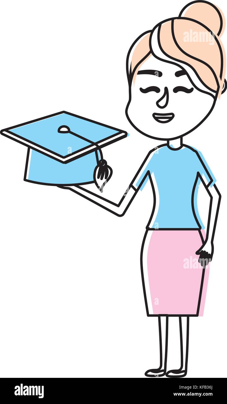 Hand working student woman Stock Vector Images - Alamy
