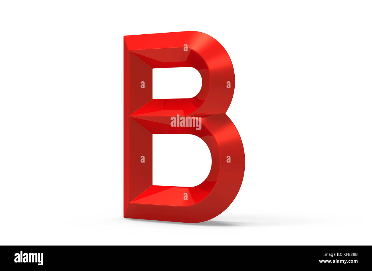 3D render red beveled alphabet B, retro 3D font design Stock Photo - Alamy