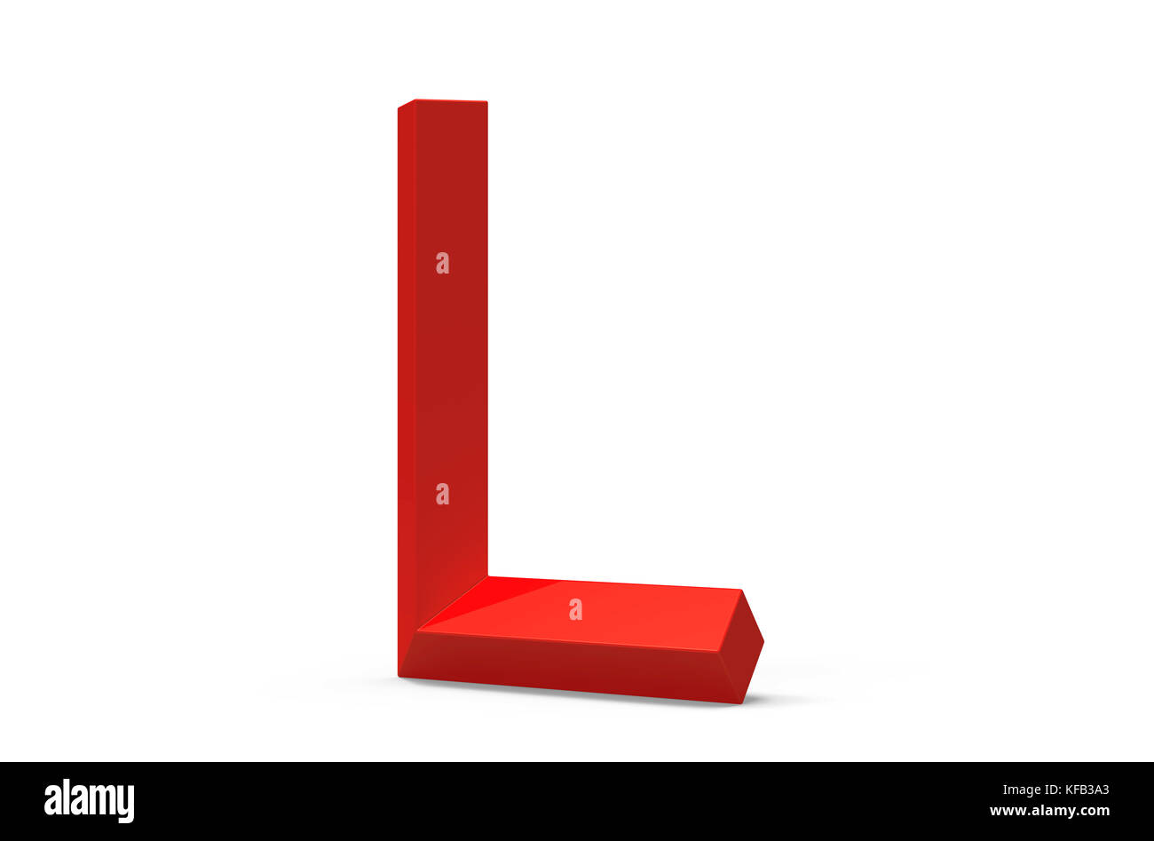 3D render red beveled alphabet L, retro 3D font design Stock Photo - Alamy