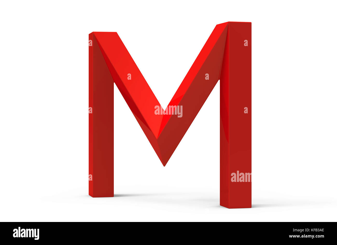 3D render red beveled alphabet M, retro 3D font design Stock Photo - Alamy