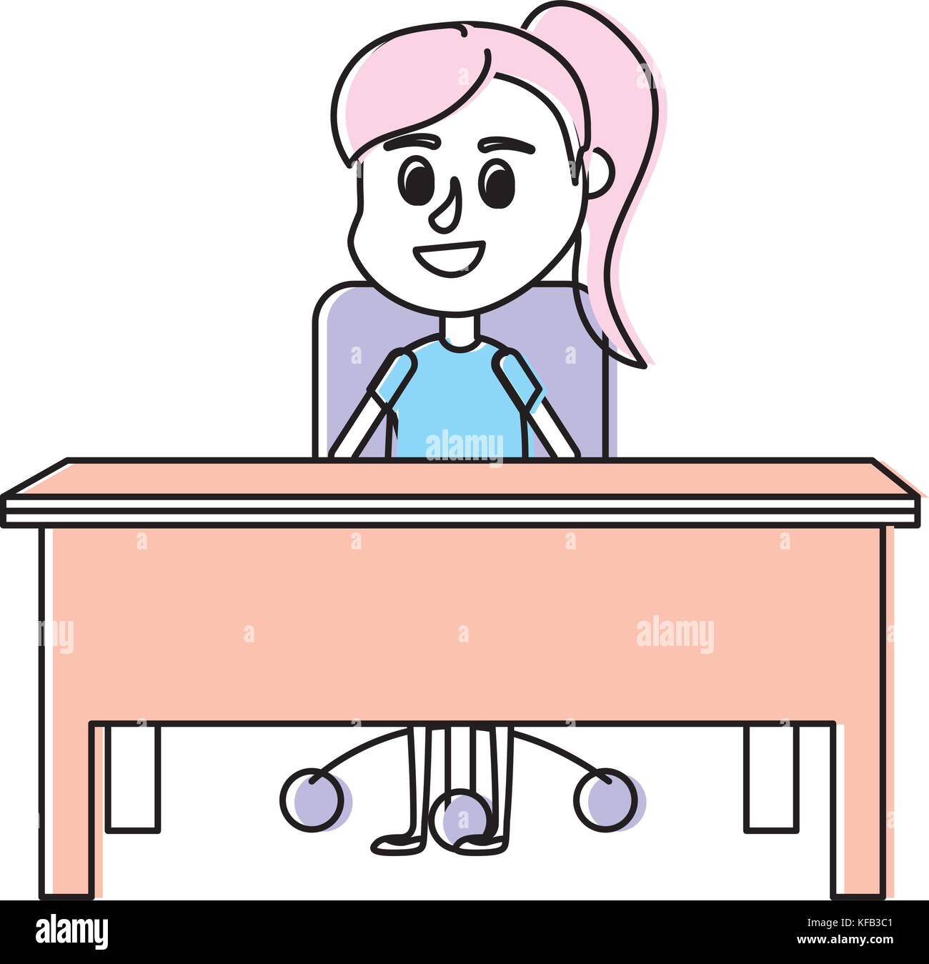 University student writing desk Stock Vector Images - Alamy