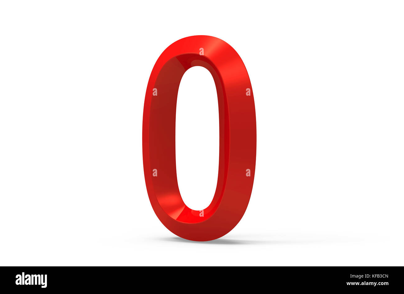 3D render red beveled number 0, retro 3D figure design Stock Photo - Alamy