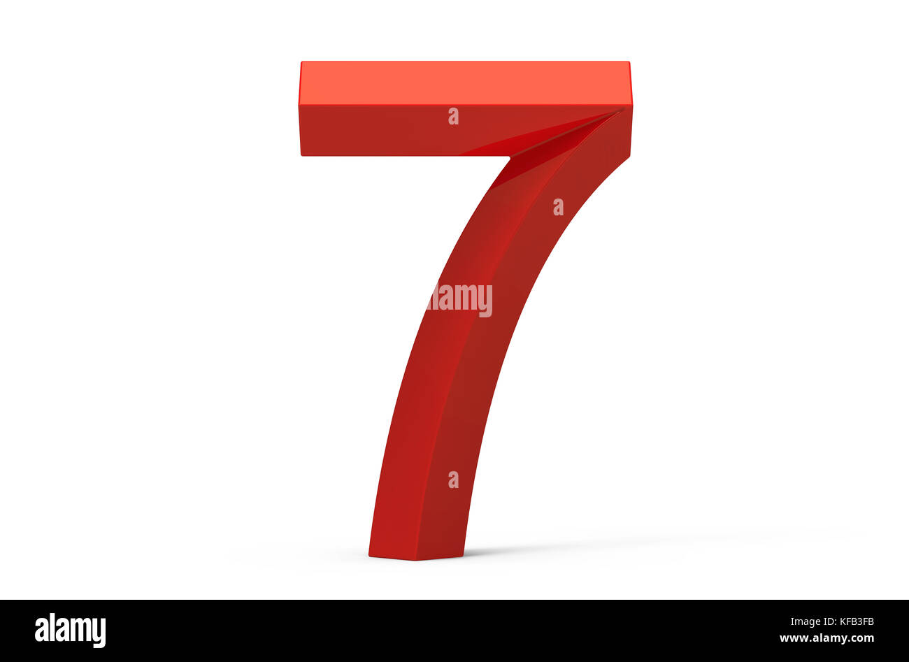 3D render red beveled number 7, retro 3D figure design Stock Photo - Alamy