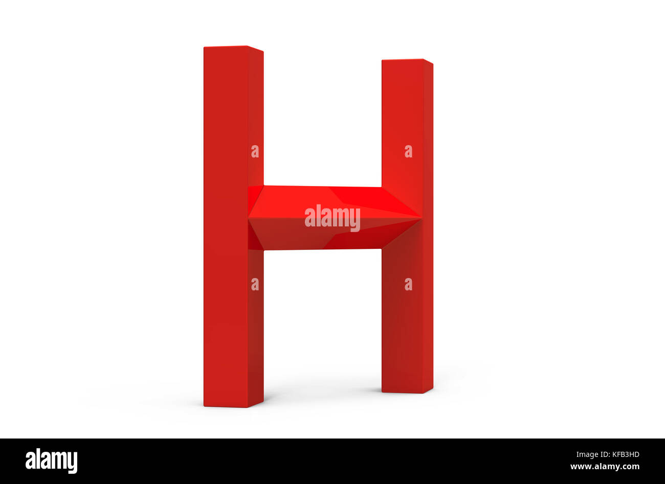 3D render red beveled alphabet H, retro 3D font design Stock Photo - Alamy