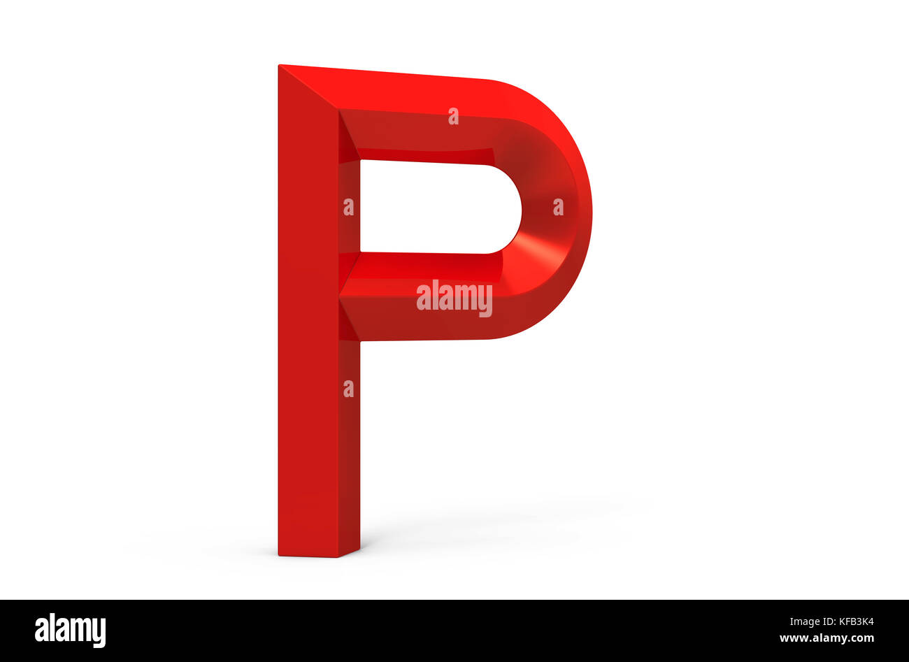 3D render red beveled alphabet P, retro 3D font design Stock Photo - Alamy