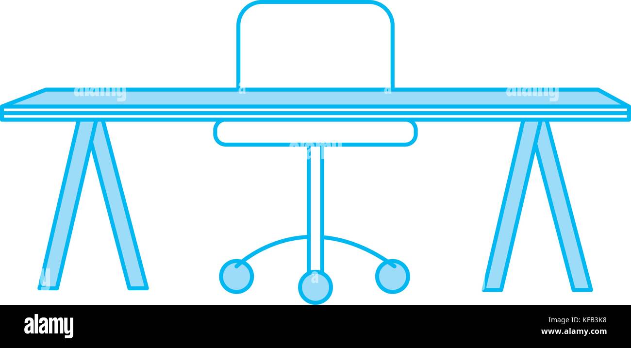 contour office wood desk with chair design Stock Vector Image & Art - Alamy