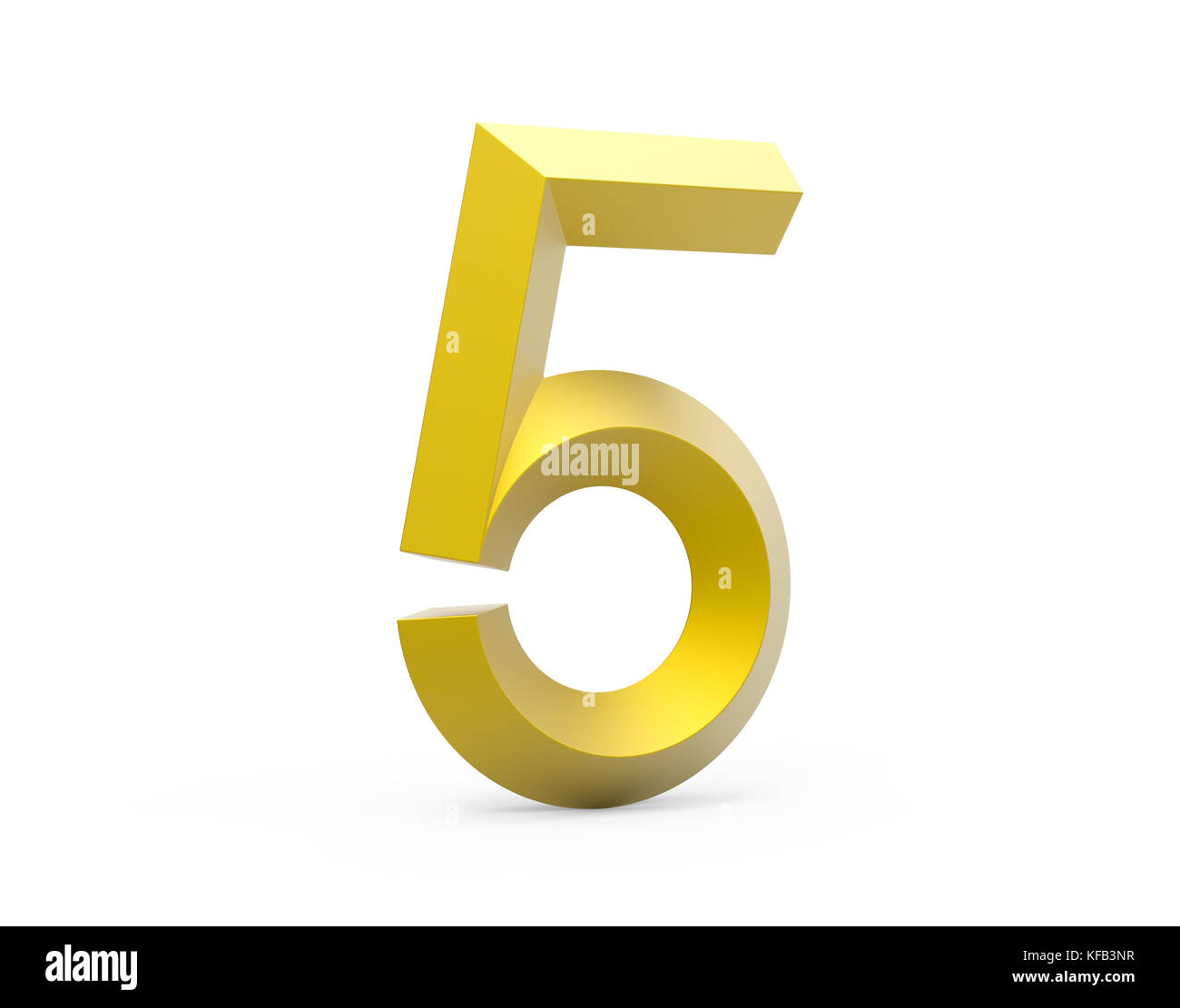 3D render golden beveled number 5, retro 3D figure design Stock Photo ...