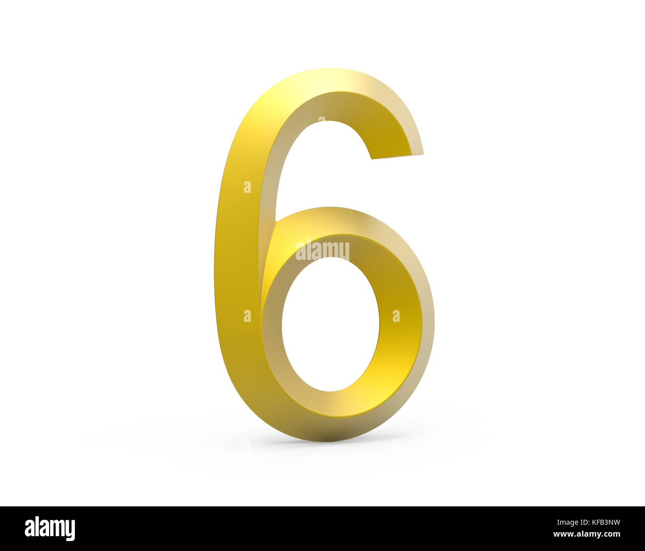 3D render golden beveled number 6, retro 3D figure design Stock Photo ...