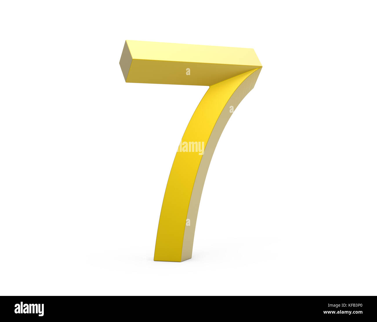 3D render golden beveled number 7, retro 3D figure design Stock Photo ...
