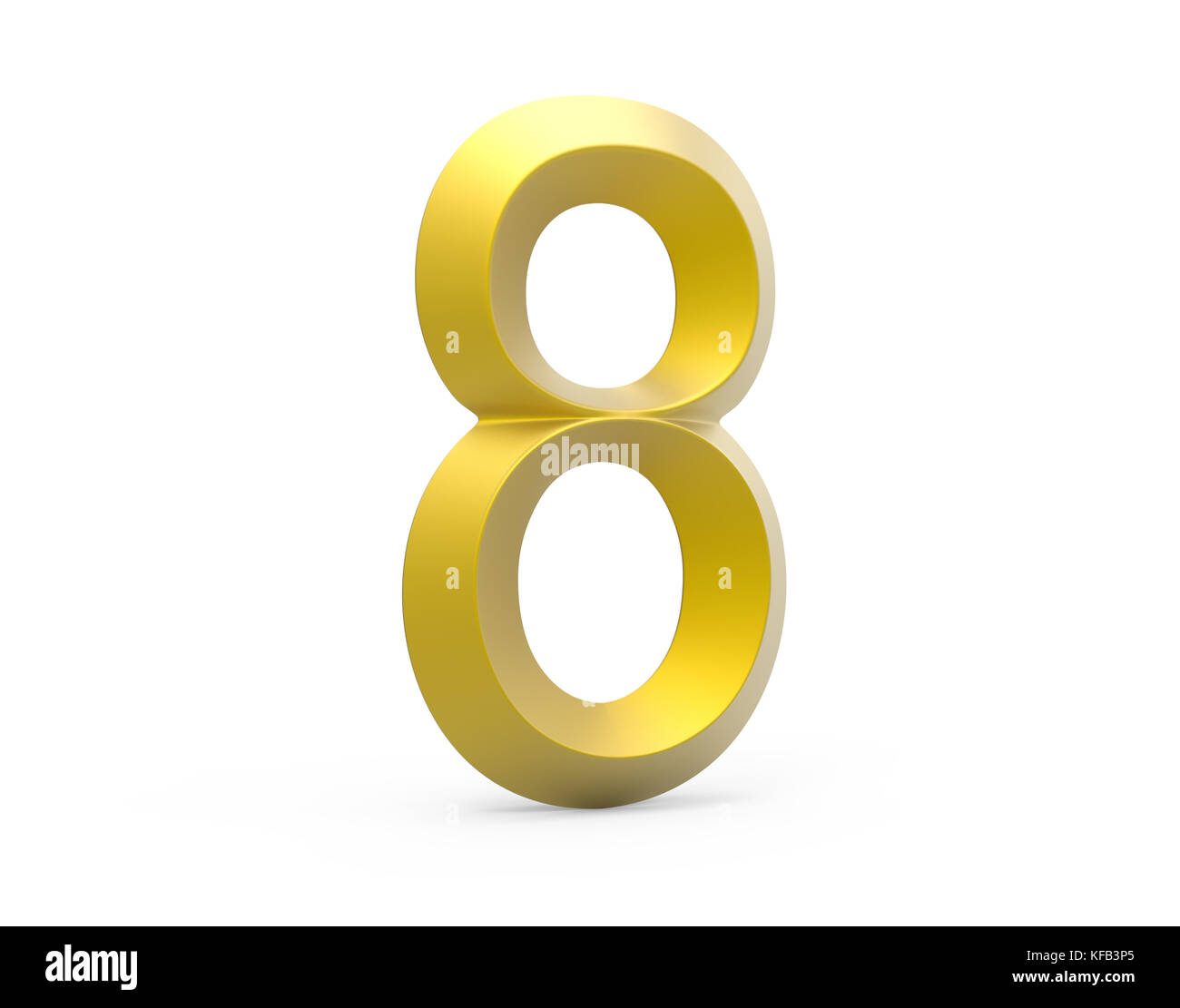 3D render golden beveled number 8, retro 3D figure design Stock Photo ...