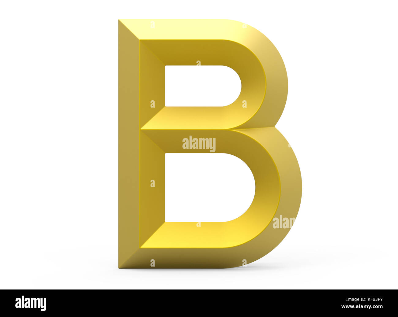 3D render golden beveled alphabet B, retro 3D font design Stock Photo ...