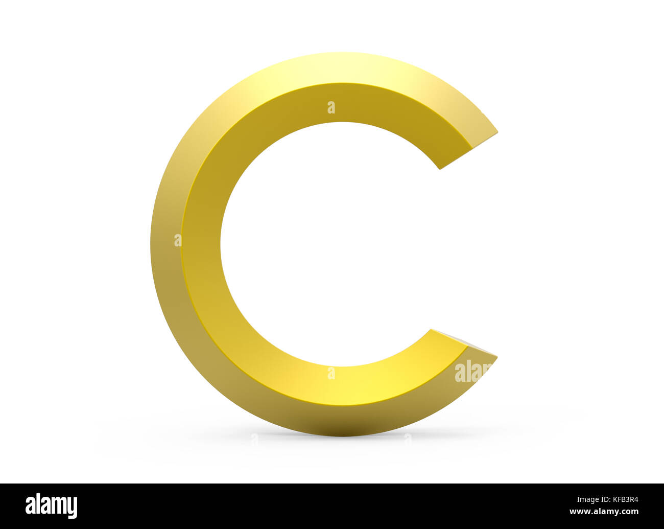3D render golden beveled alphabet C, retro 3D font design Stock Photo ...