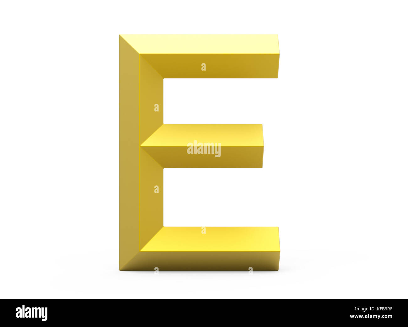 3D render golden beveled alphabet E, retro 3D font design Stock Photo ...