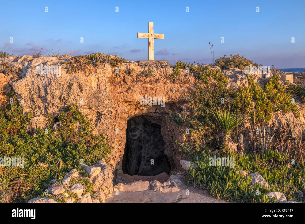 Ayia Thekla Cave Chapel, Sotira, Agia Napa, Cyprus Stock Photo - Alamy