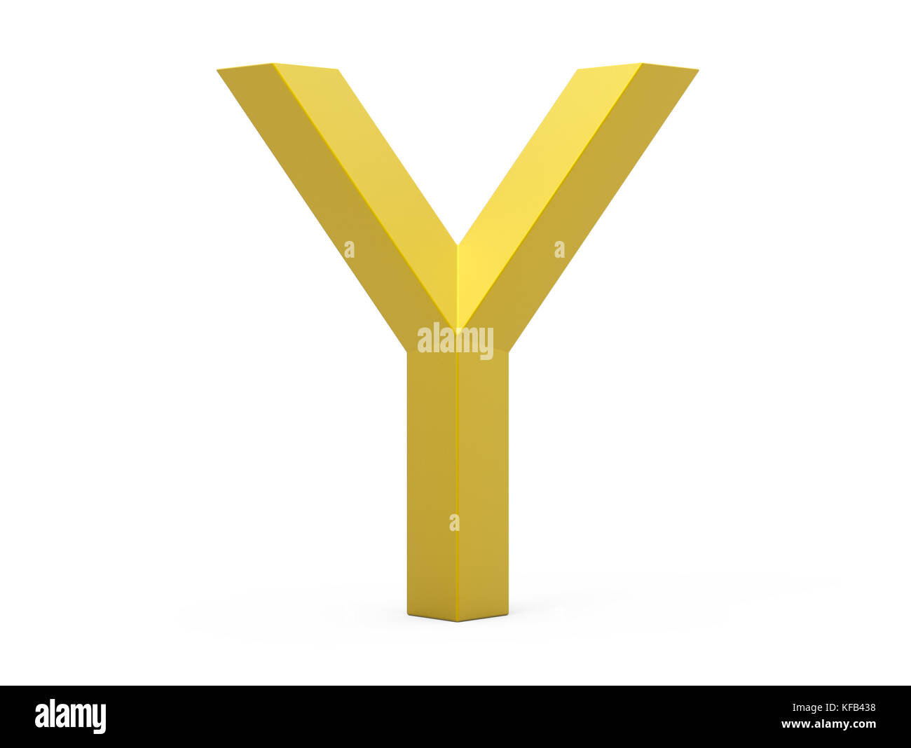 3D render golden beveled alphabet Y, retro 3D font design Stock Photo ...